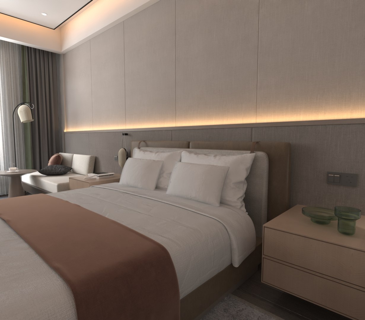 3D model Hotel Big Bed Room - TurboSquid 1718793