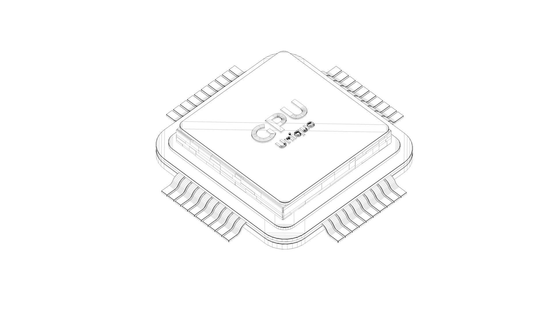 Technology CPU Chip Structure Computer Internal Chip 3D Model ...