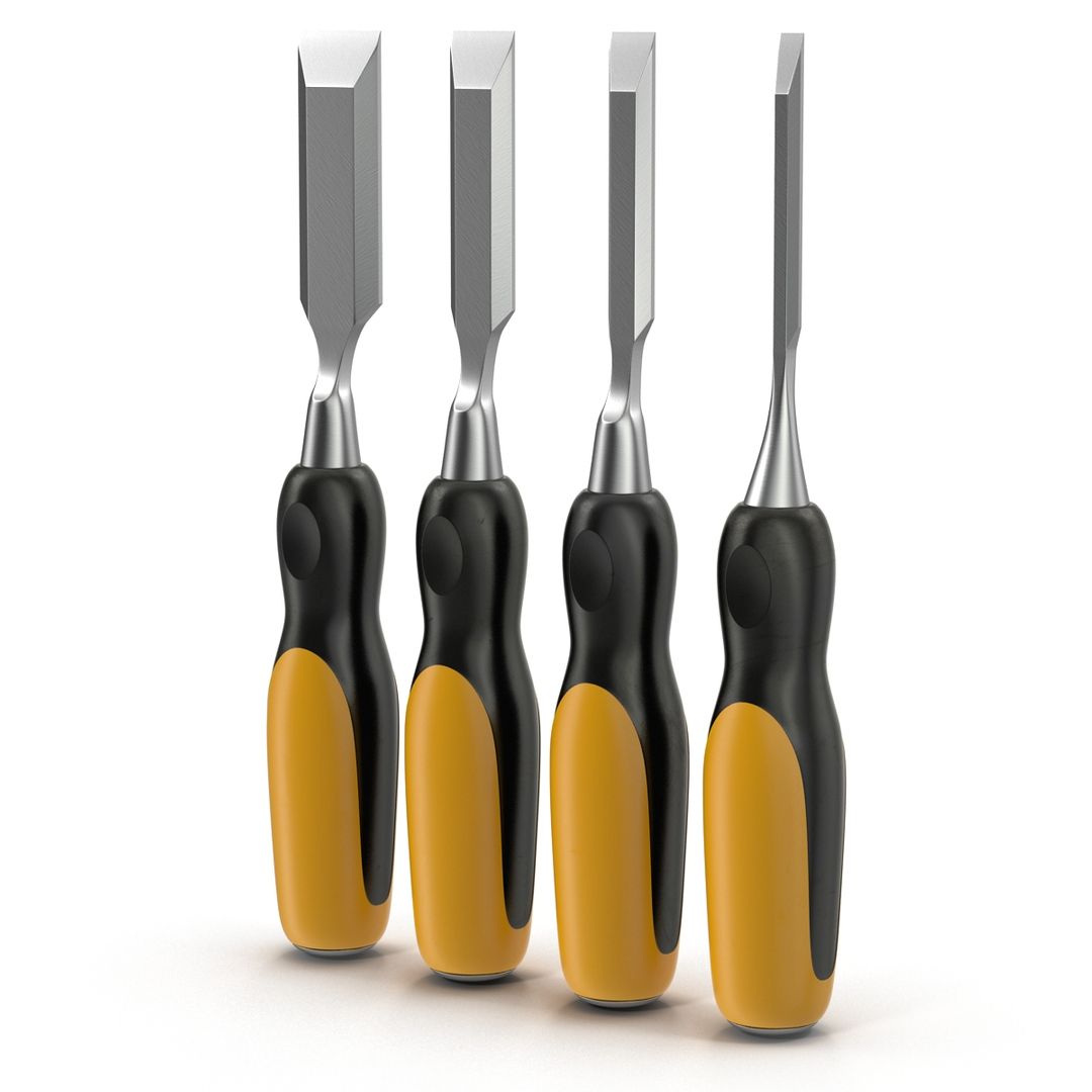 Wood Chisel Set 4 3d 3ds