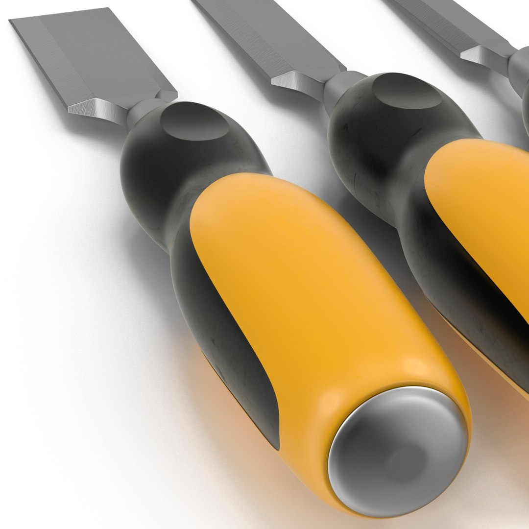 Wood Chisel Set 4 3d 3ds