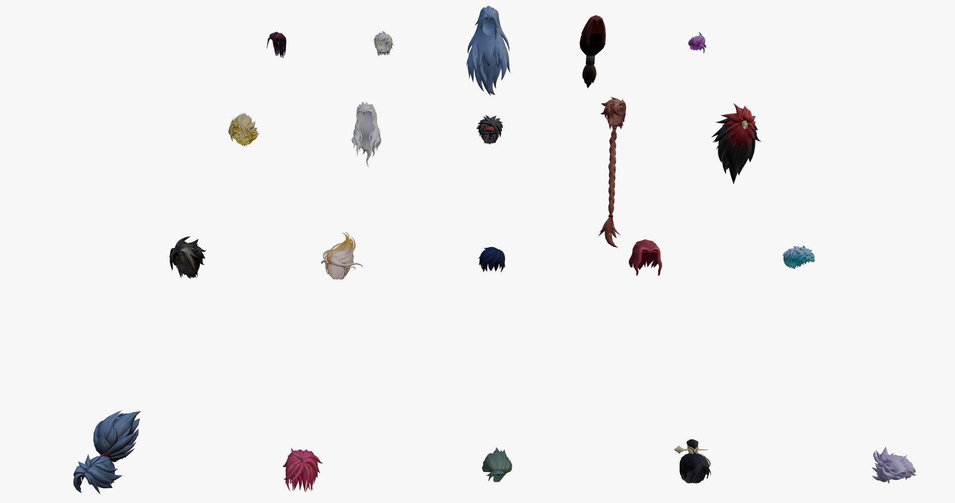 20 STYLIZED MALE HAIR MODELS PACK 4 3D - TurboSquid 2206946