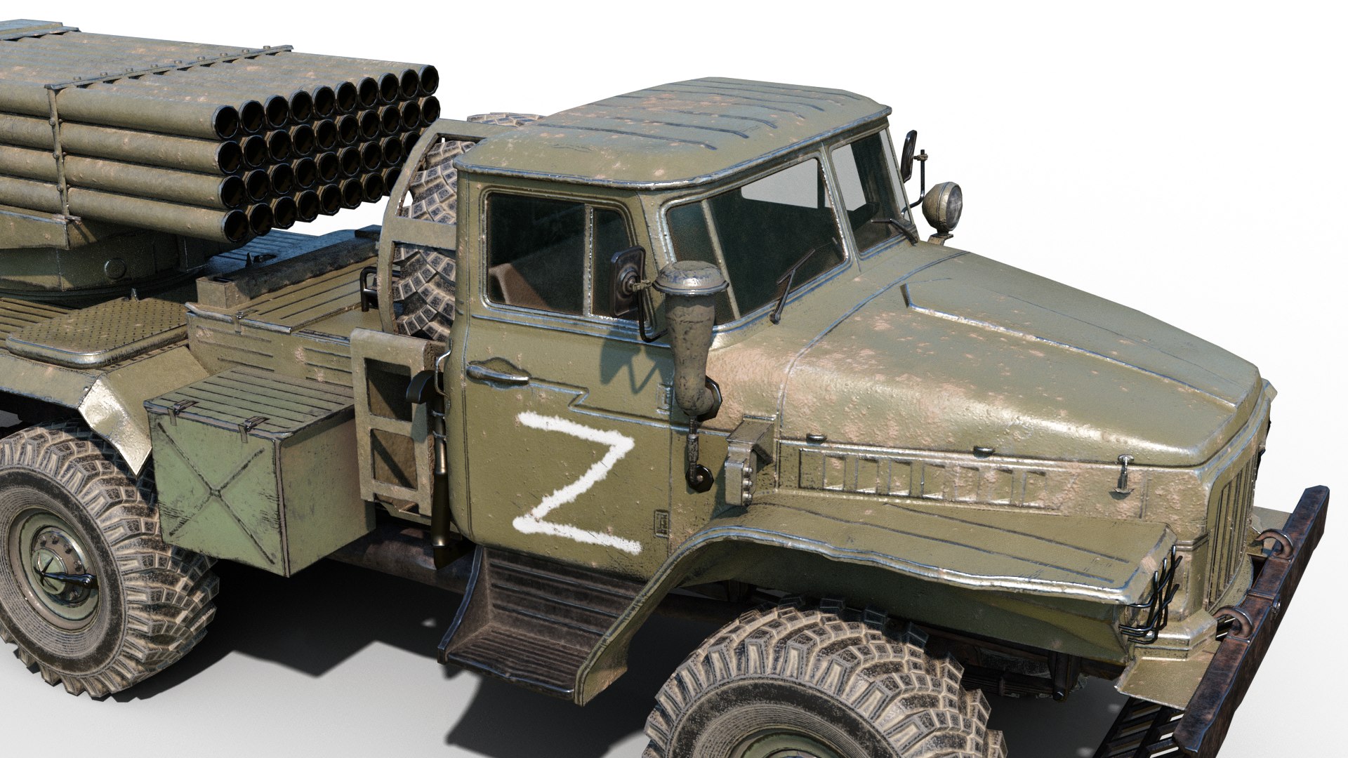 2 Coatings BM-21 Grad MRLS M1976 Ural 3D Model - TurboSquid 2398394