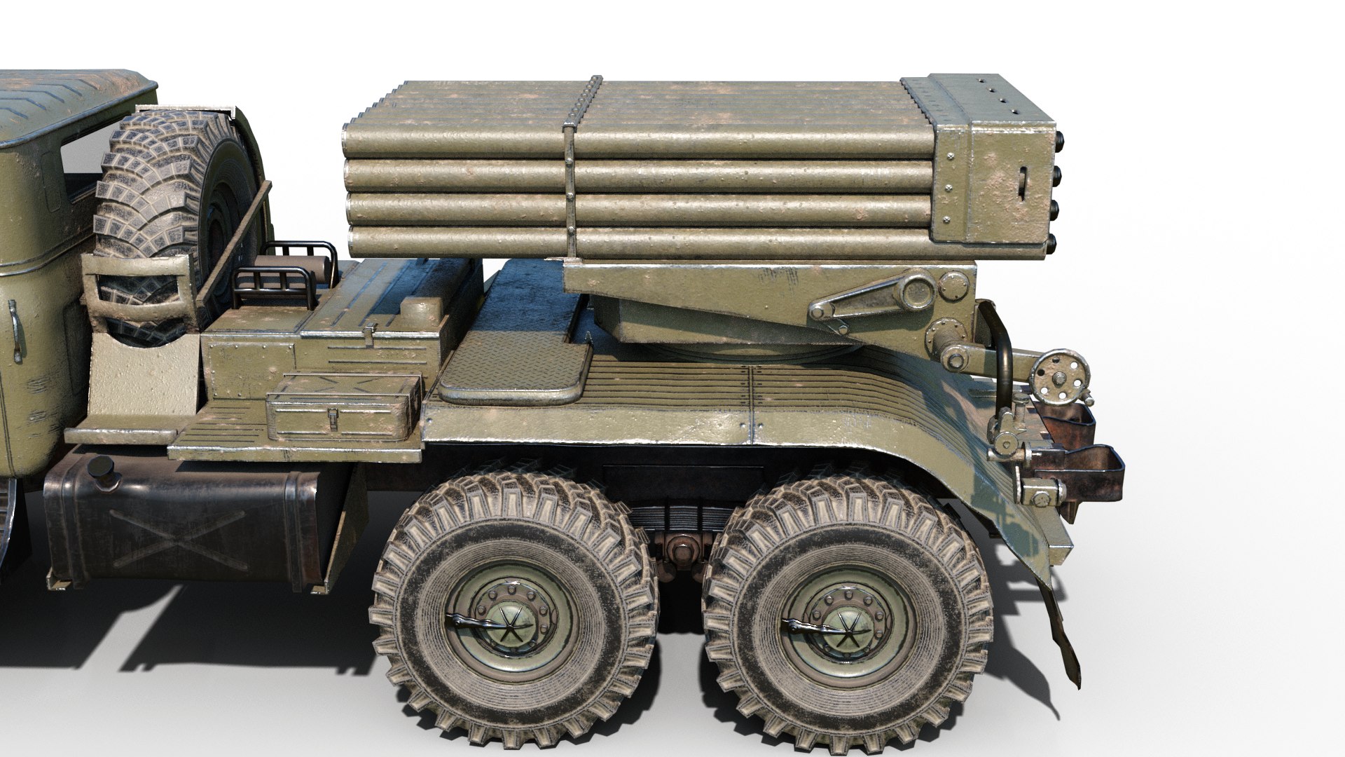 2 Coatings BM-21 Grad MRLS M1976 Ural 3D Model - TurboSquid 2398394