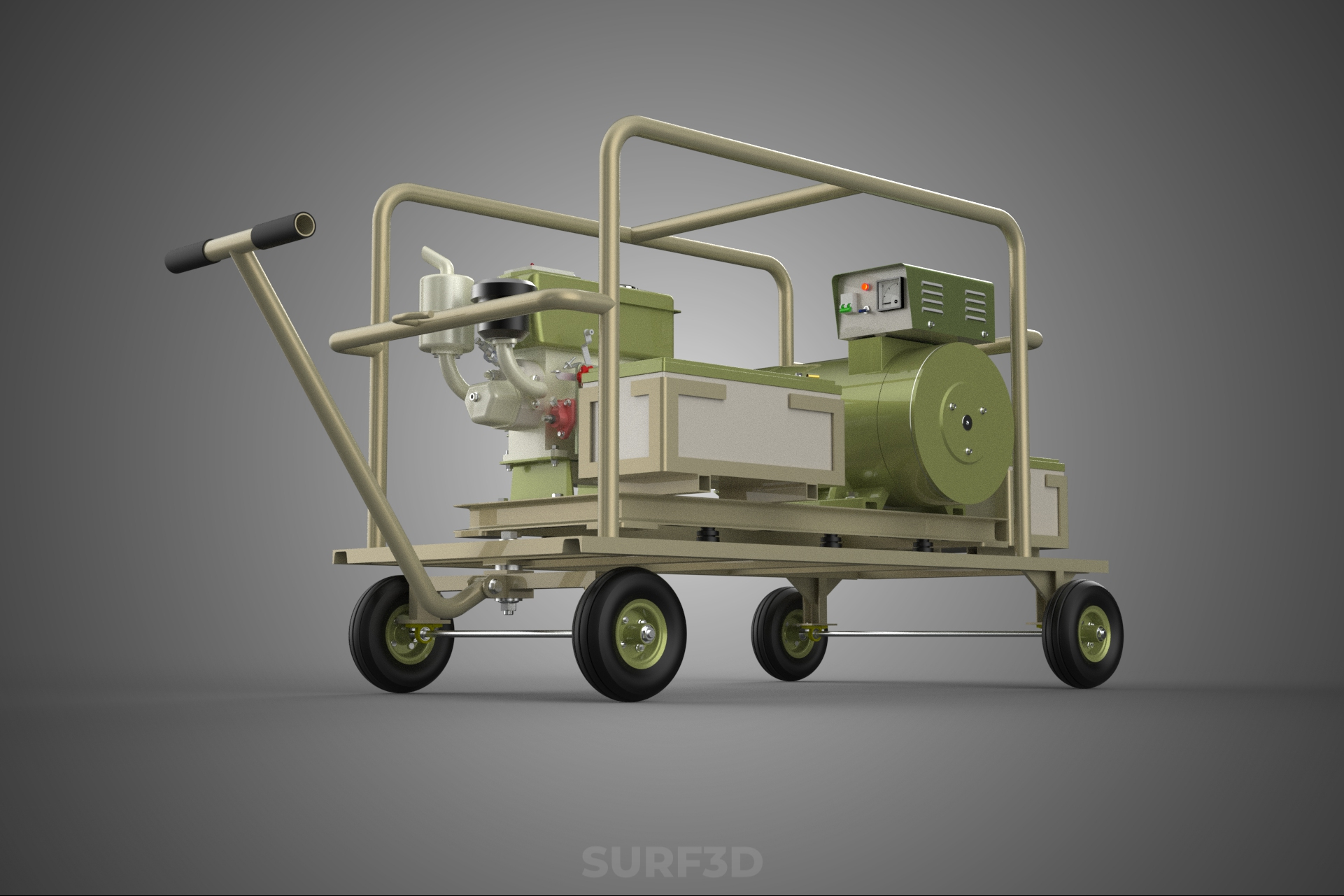 Wüsten-Militär-Dieselgenerator-Set (Genset) für trockene Gebiete 3D ...