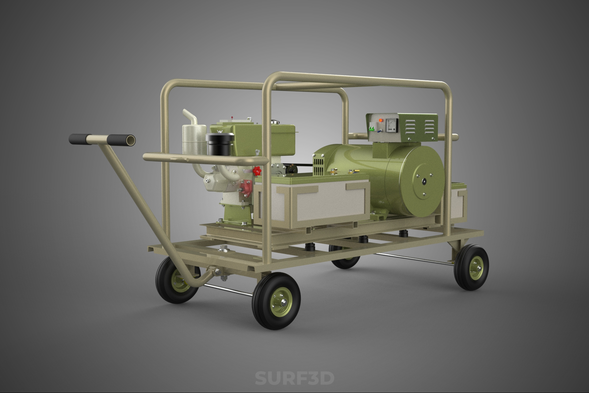 Wüsten-Militär-Dieselgenerator-Set (Genset) für trockene Gebiete 3D ...