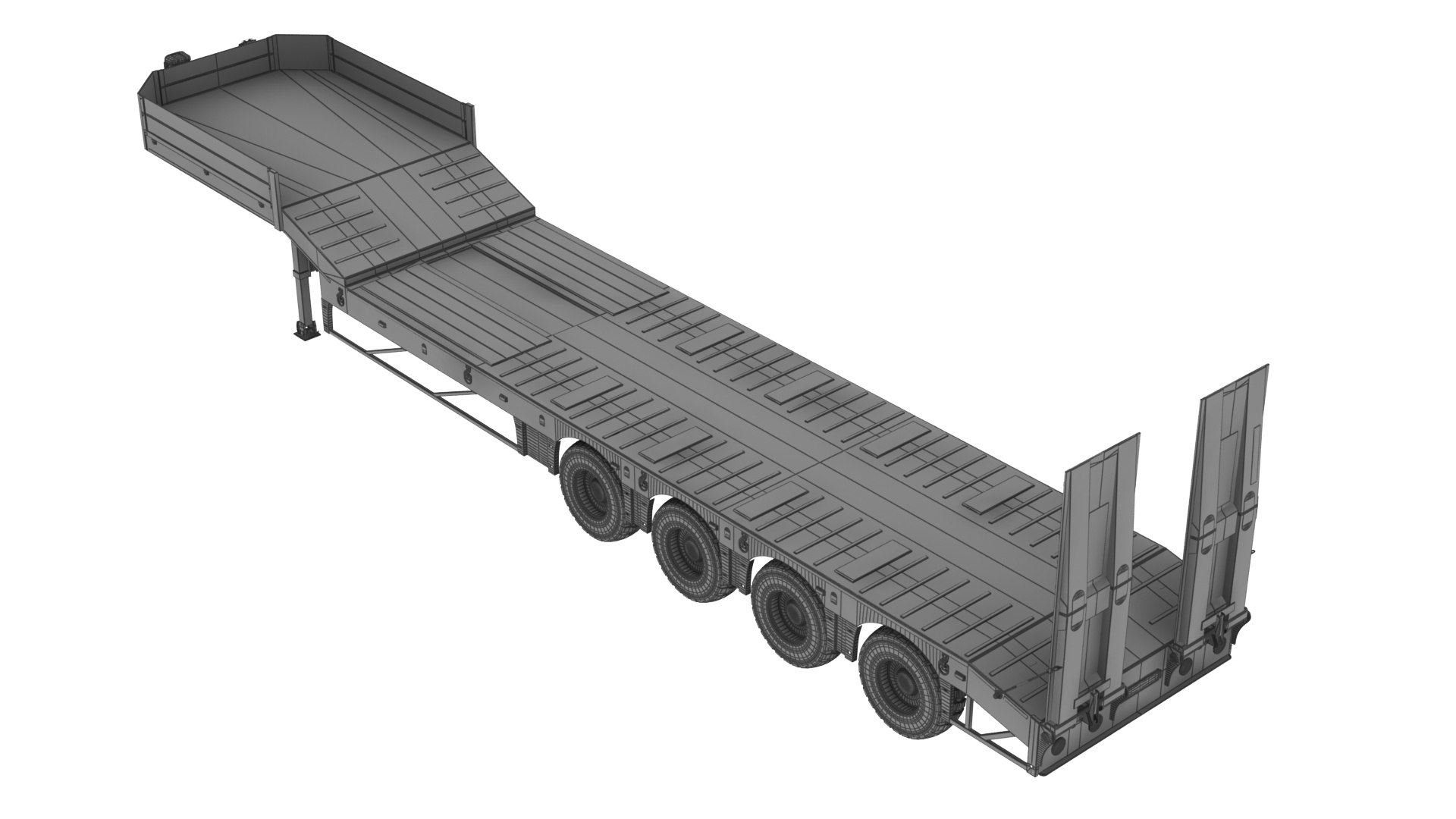 Lowbed Trailer Gray 3D Model - TurboSquid 2281589