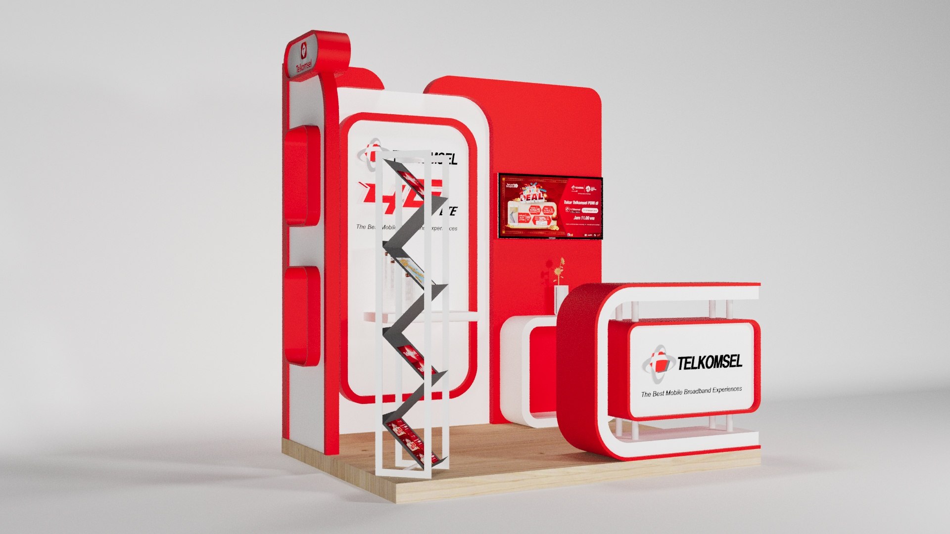 3D Small Booth 2400x1800mm Model - TurboSquid 2101321