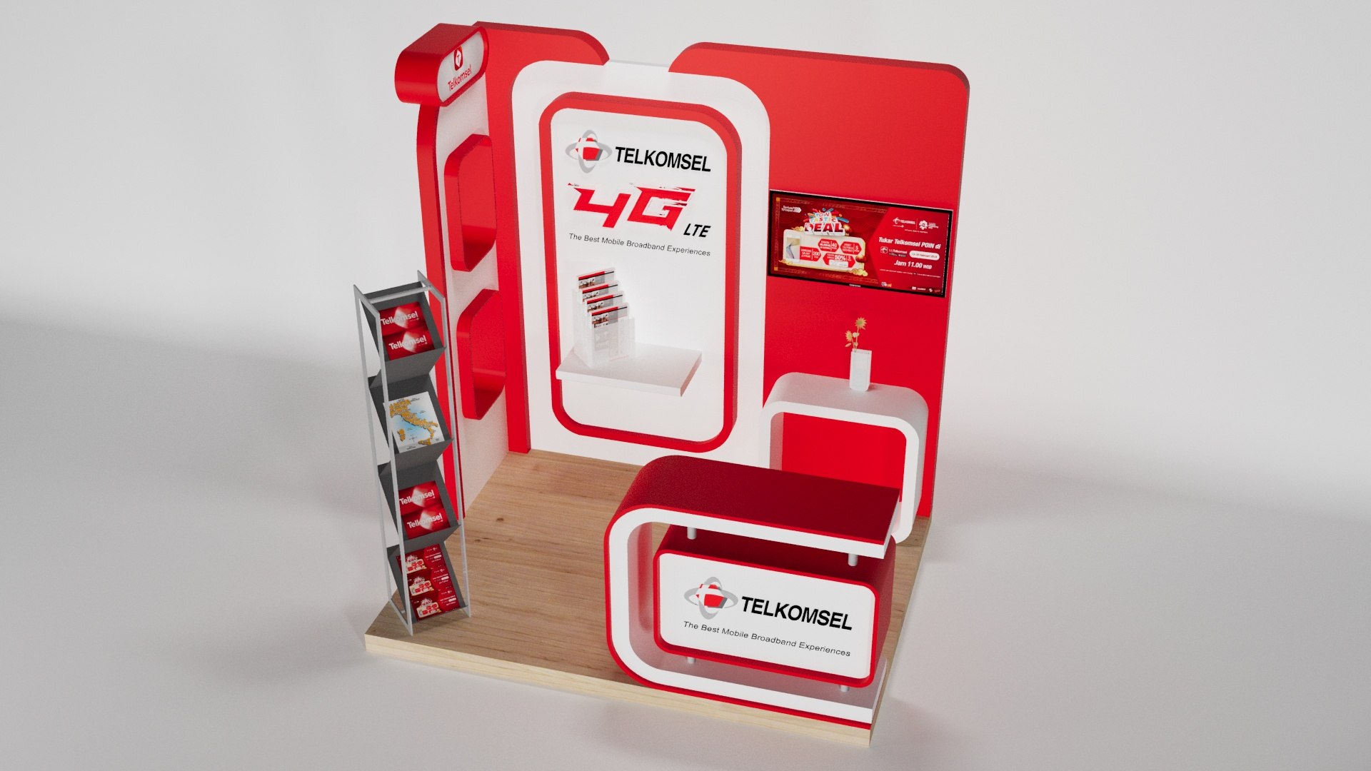 3D Small Booth 2400x1800mm Model - TurboSquid 2101321