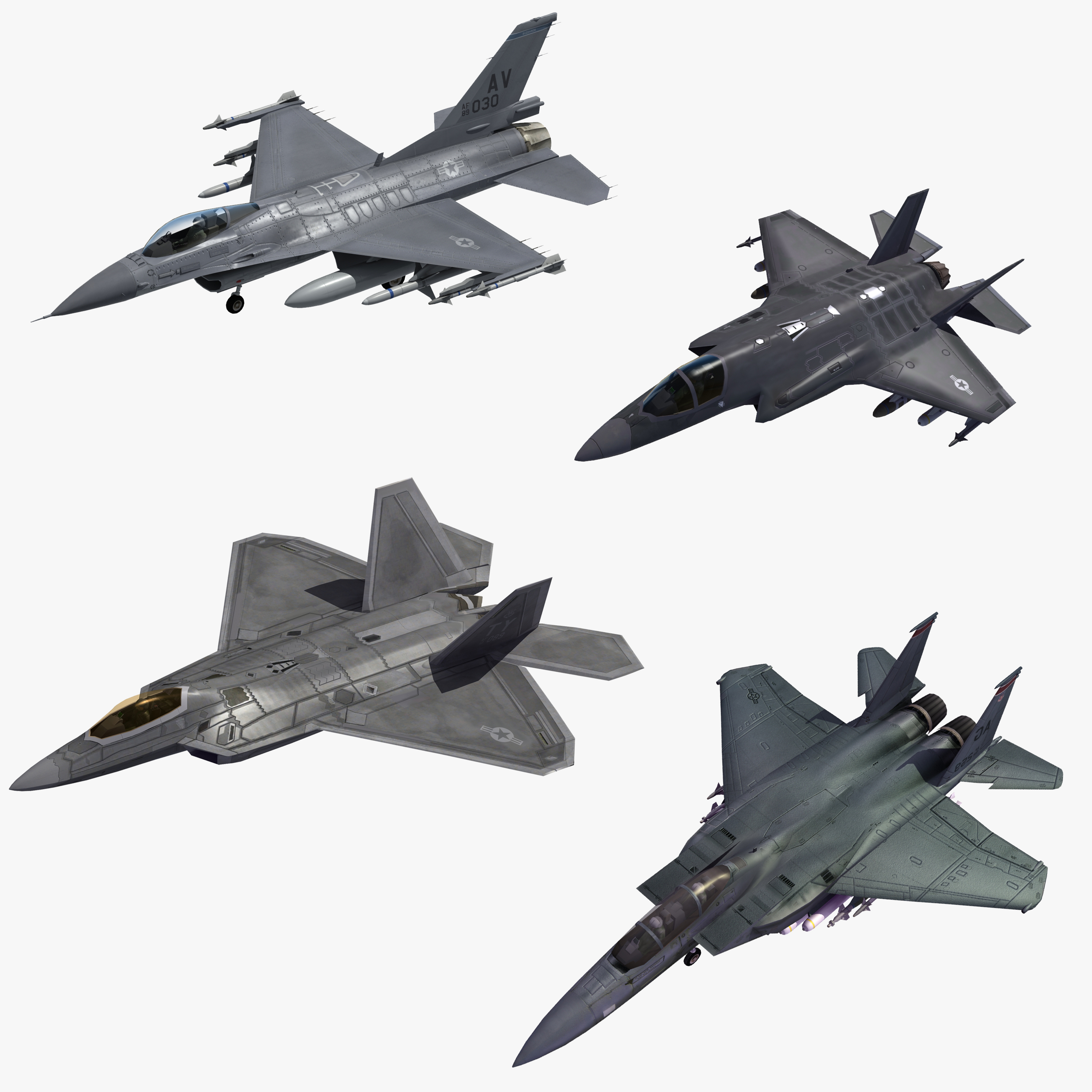modelo 3d Colección USAF Fighter - TurboSquid 1493102