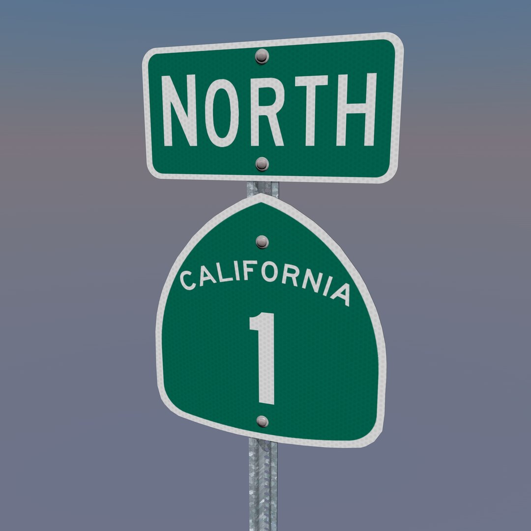 3D California State Highway 1 North 3D Sign M3-1 - TurboSquid 2312645