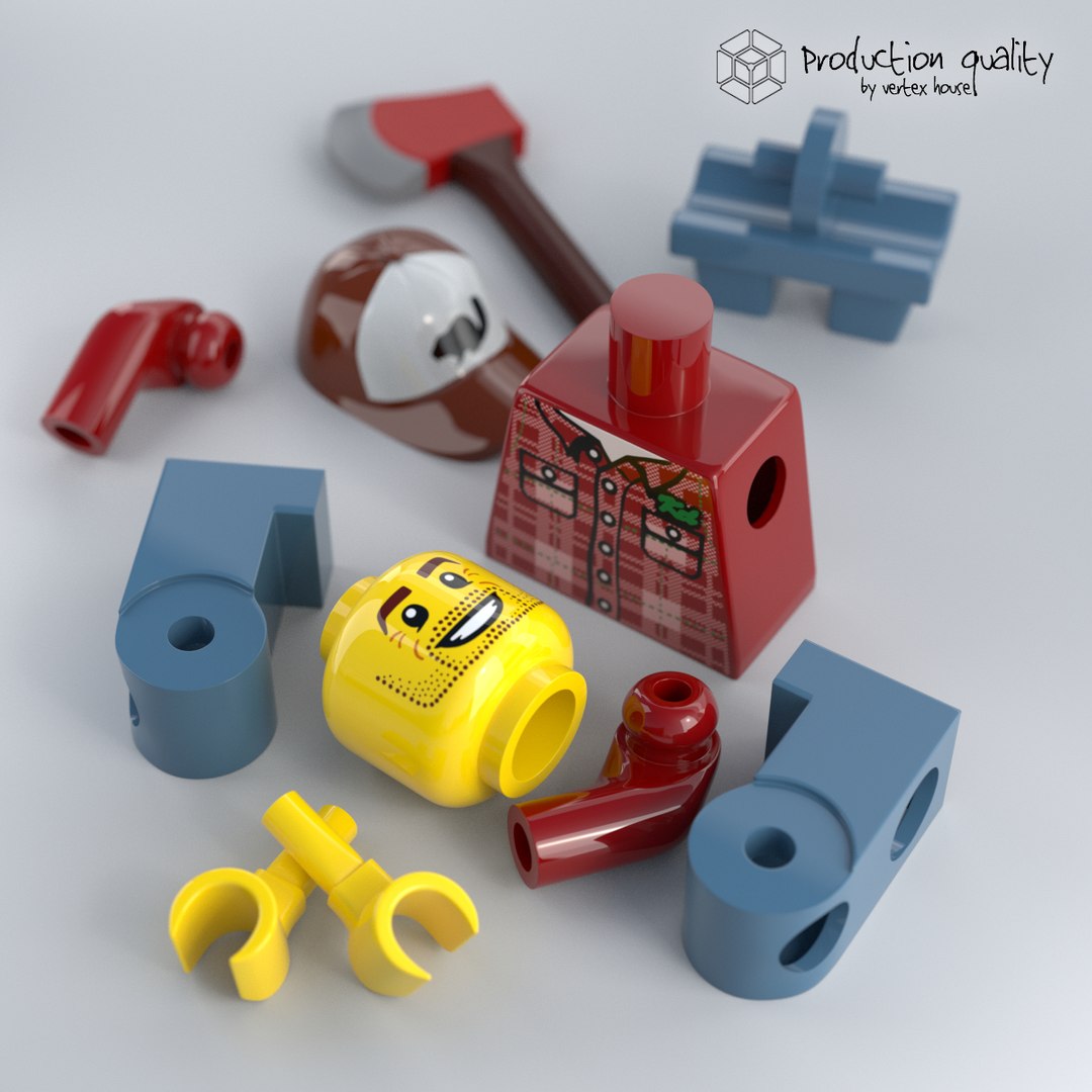 3D Lego Lumberjack Figure - TurboSquid 1158373