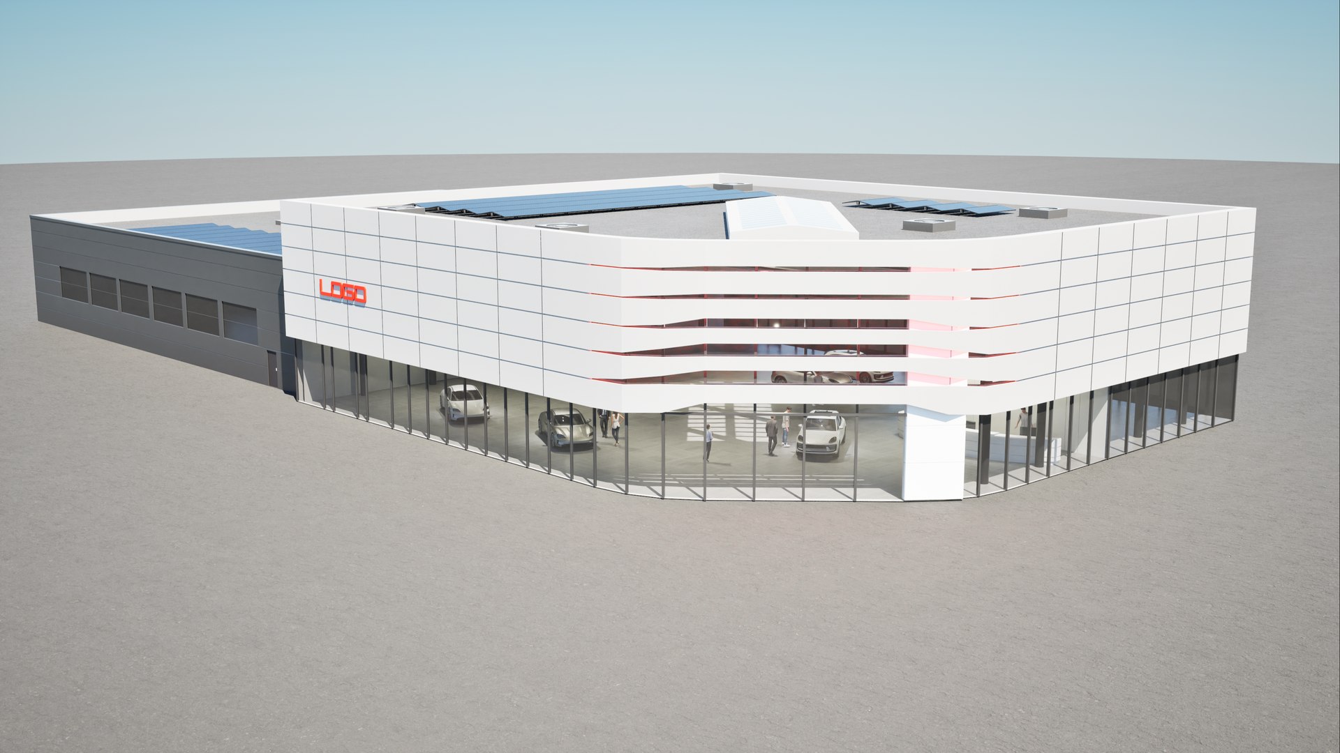 3D Modern Car Dealership - TurboSquid 2309344