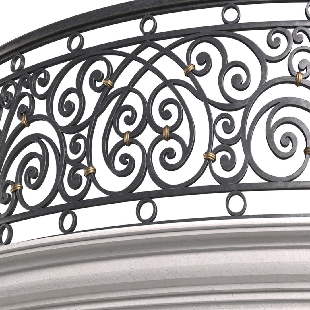 Classic Round Balcony Forged Fence 3D - TurboSquid 1830013