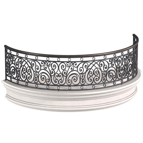 Classic Round balcony Forged Fence 3D - TurboSquid 1830013