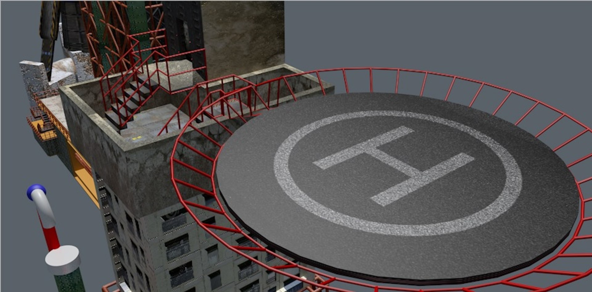 3D Landing Base Helipad And Spacerocket Model - TurboSquid 1717386