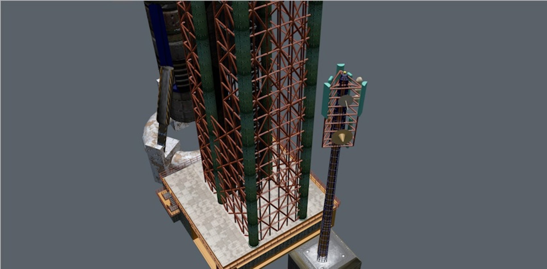 3D Landing Base Helipad And Spacerocket Model - TurboSquid 1717386