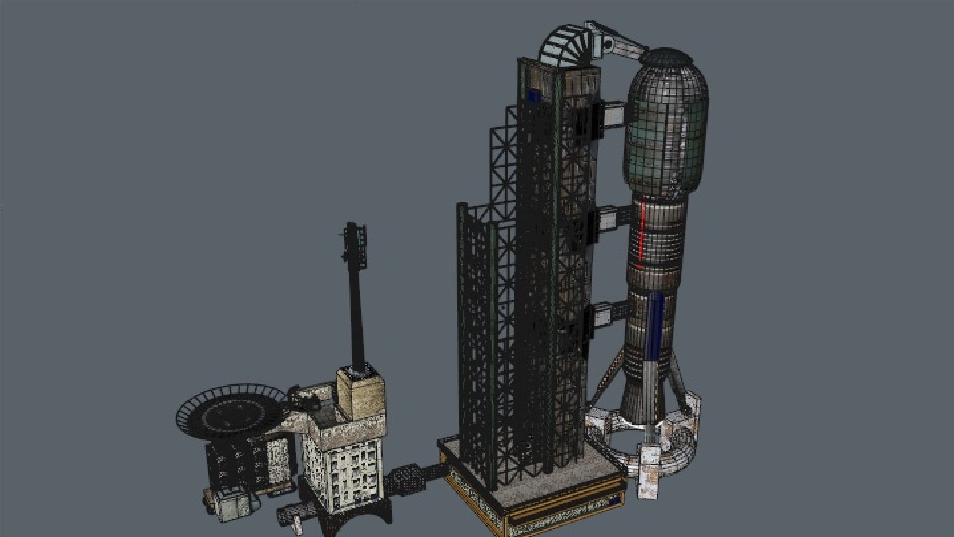 3D Landing Base Helipad And Spacerocket Model - TurboSquid 1717386