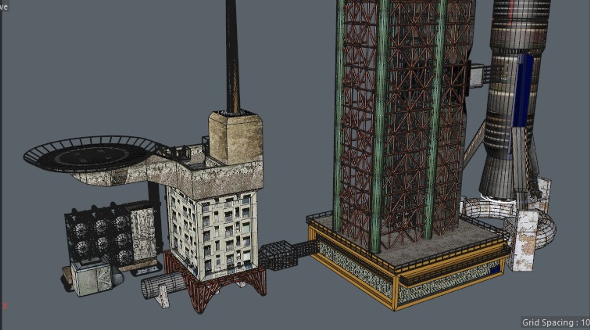 3D Landing Base Helipad And Spacerocket Model - TurboSquid 1717386