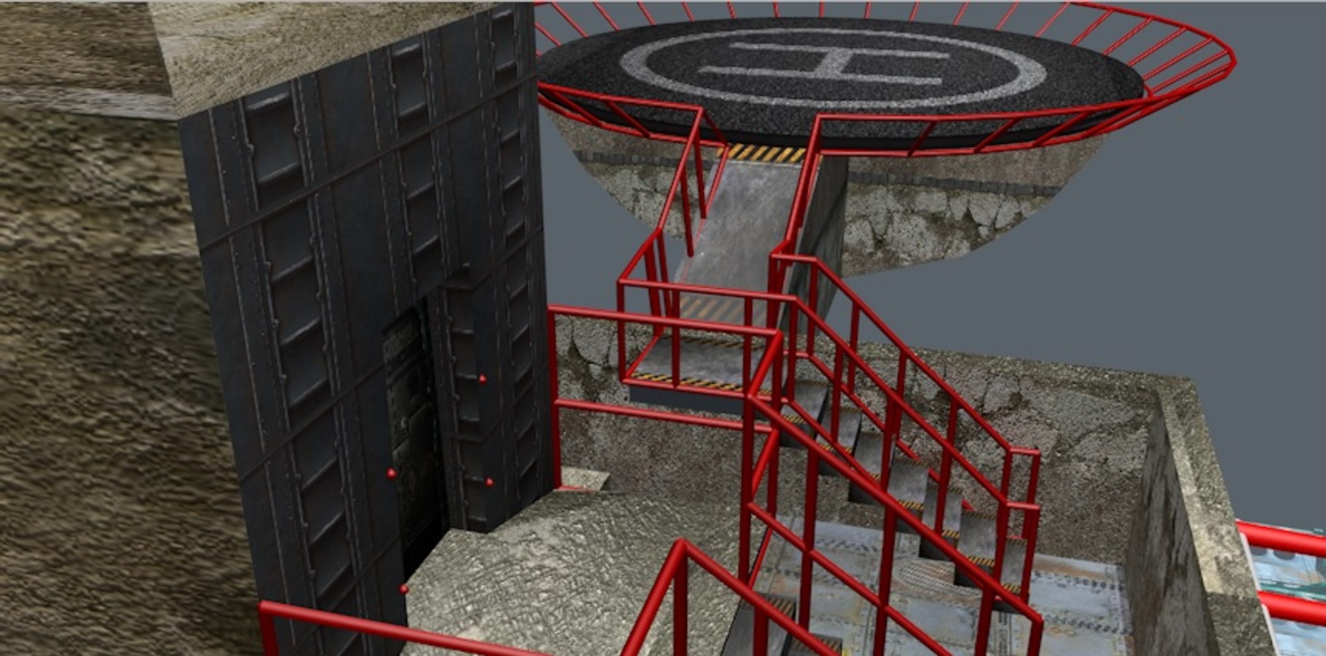 3D Landing Base Helipad And Spacerocket Model - TurboSquid 1717386