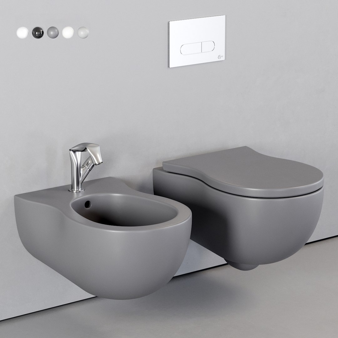 Pinch Wall-hung Toilet Bidet 3D Model - TurboSquid 1530799