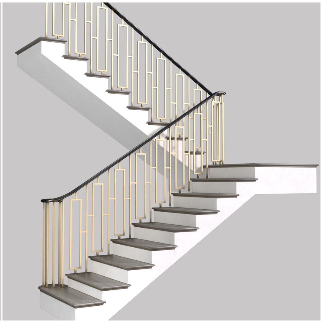 Modern Interior Stair Art Deco 3D Model 3D Model - TurboSquid 1829398