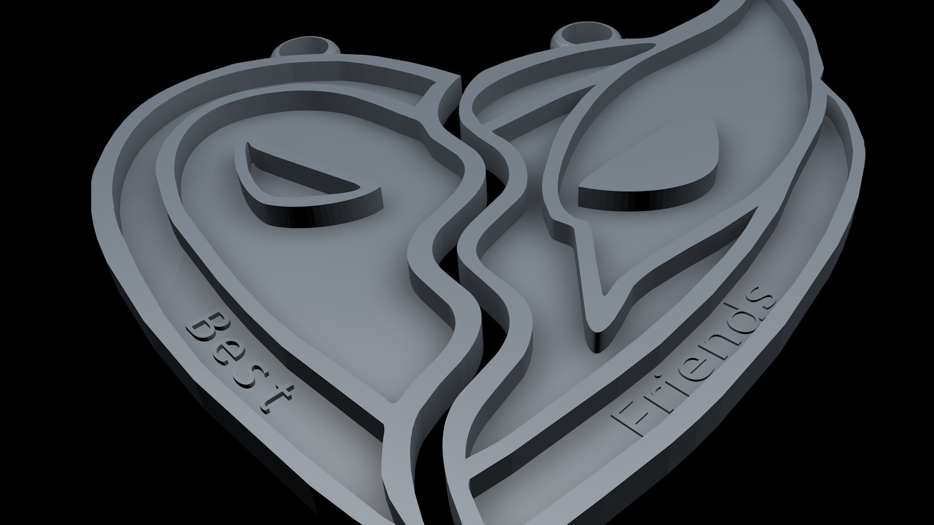 3D 3d Printable Of Best Friends Necklaces Model - TurboSquid 2242965