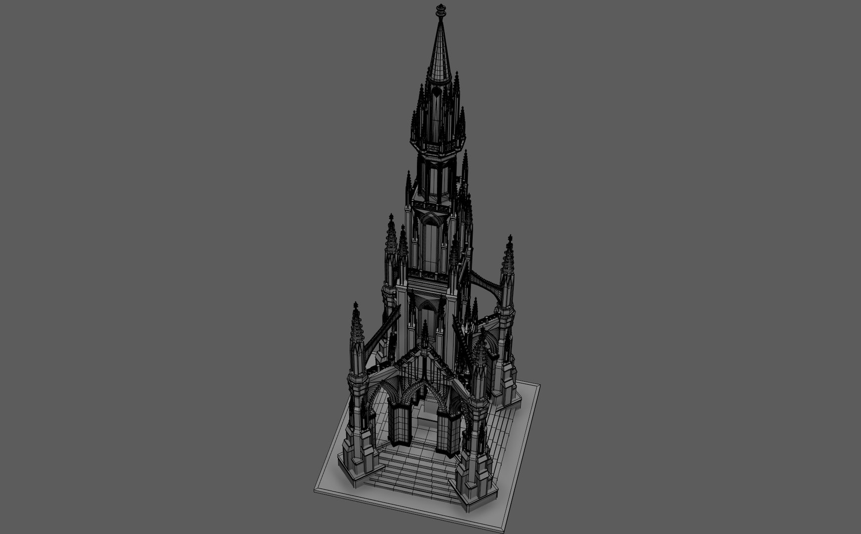 The Scott Monument Scotland Model - TurboSquid 2161581