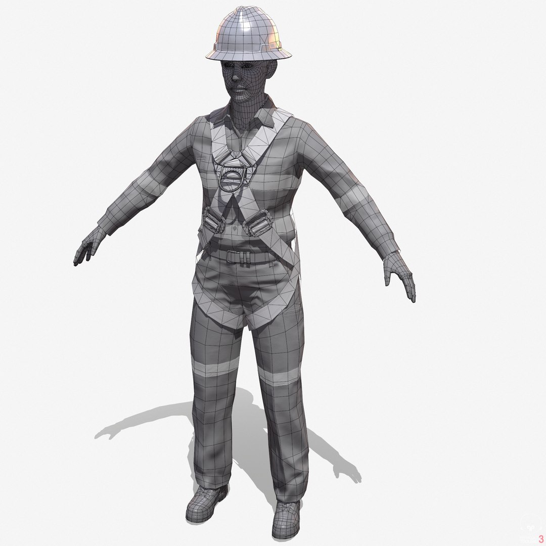 3D Rig Safety Female Worker Model - TurboSquid 1515046
