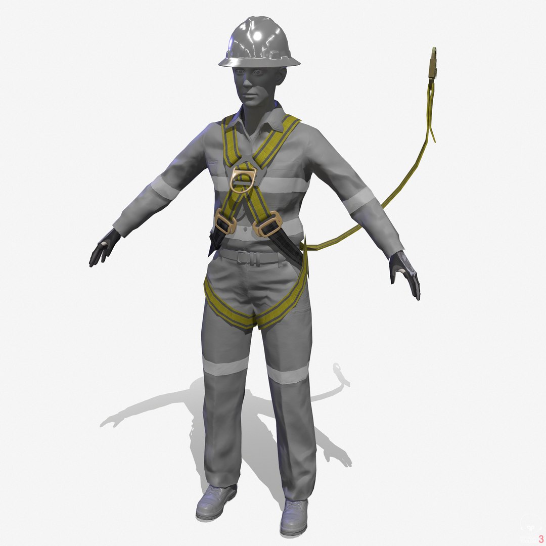 3D Rig Safety Female Worker Model - TurboSquid 1515046