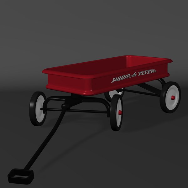 classic red wagon 3d model