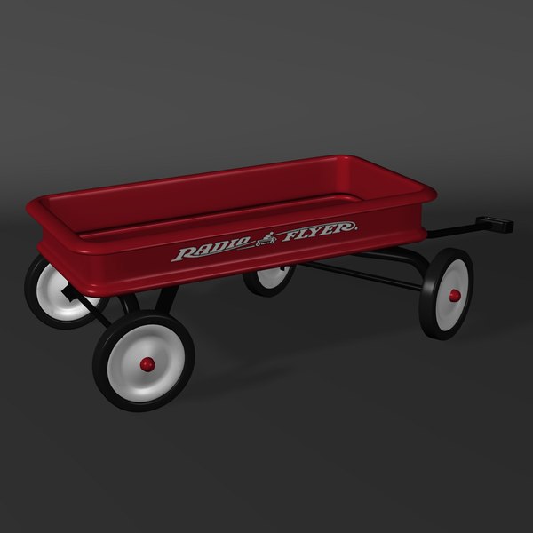 classic red wagon 3d model
