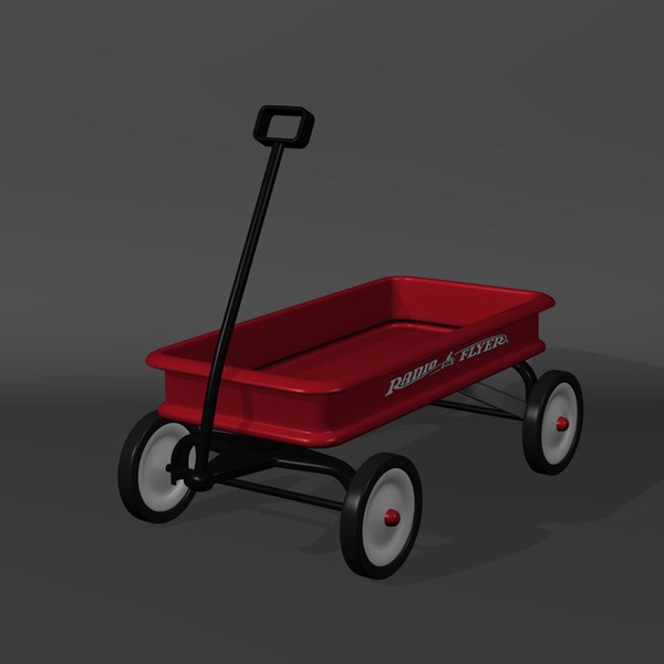 classic red wagon 3d model