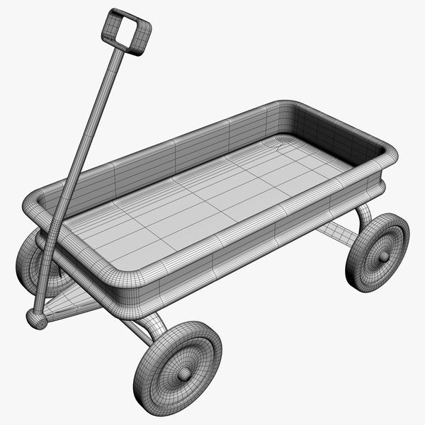 classic red wagon 3d model