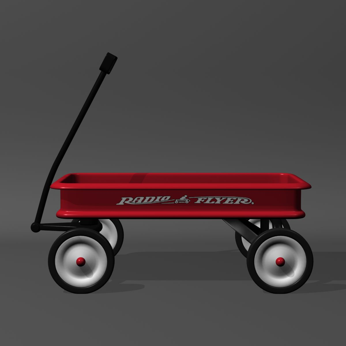 classic red wagon 3d model