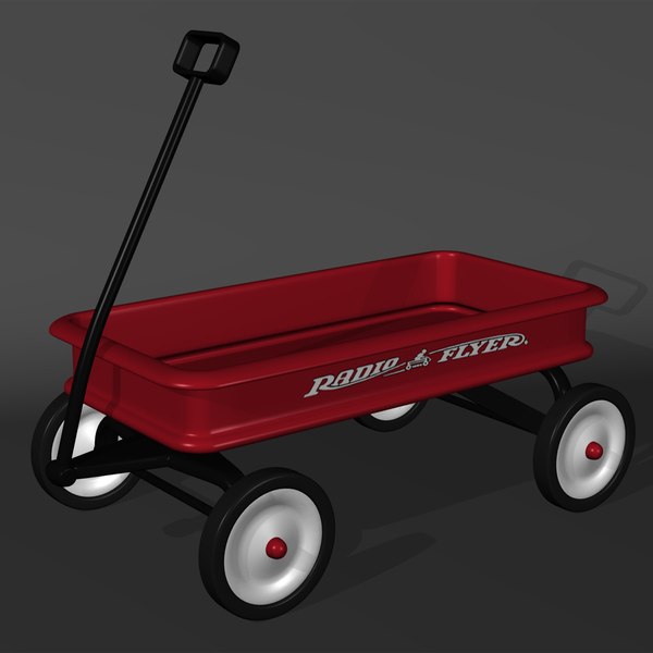 classic red wagon 3d model