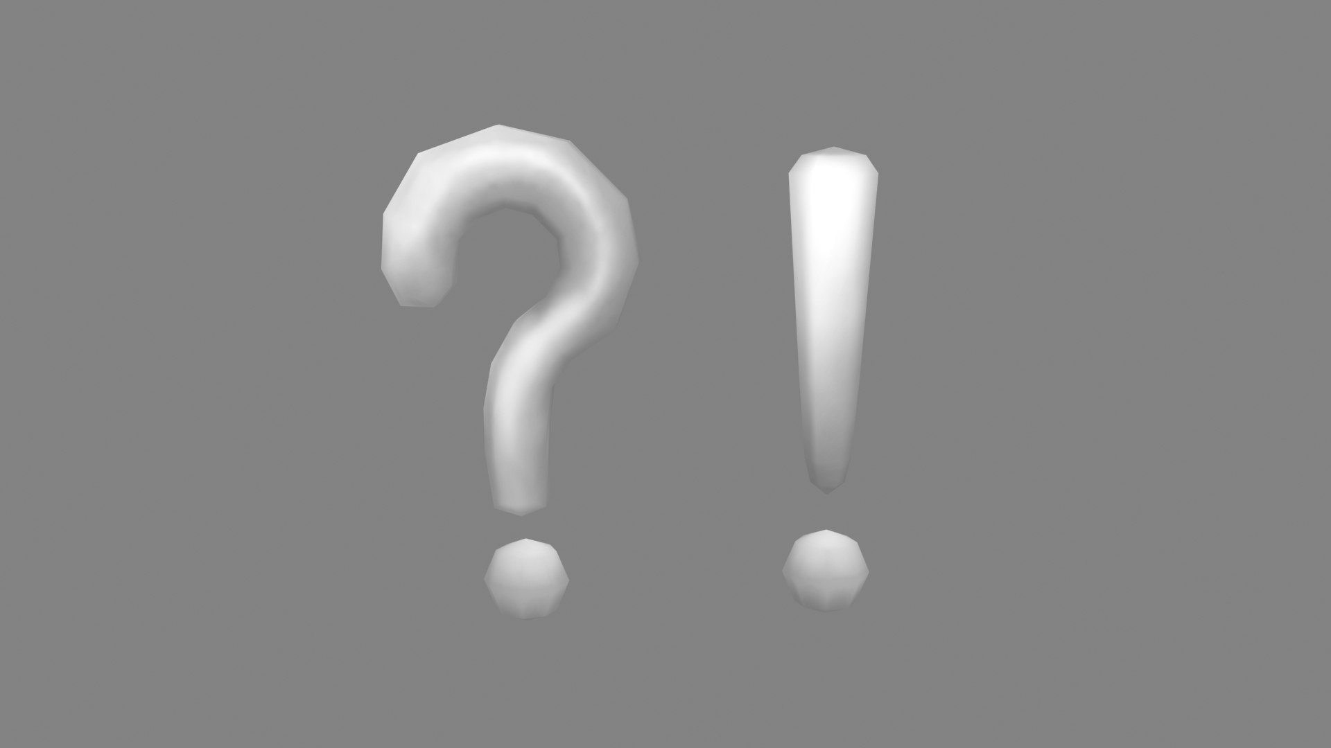 Question Mark And Exclamation Mark - Grey 3D Model - TurboSquid 2114090