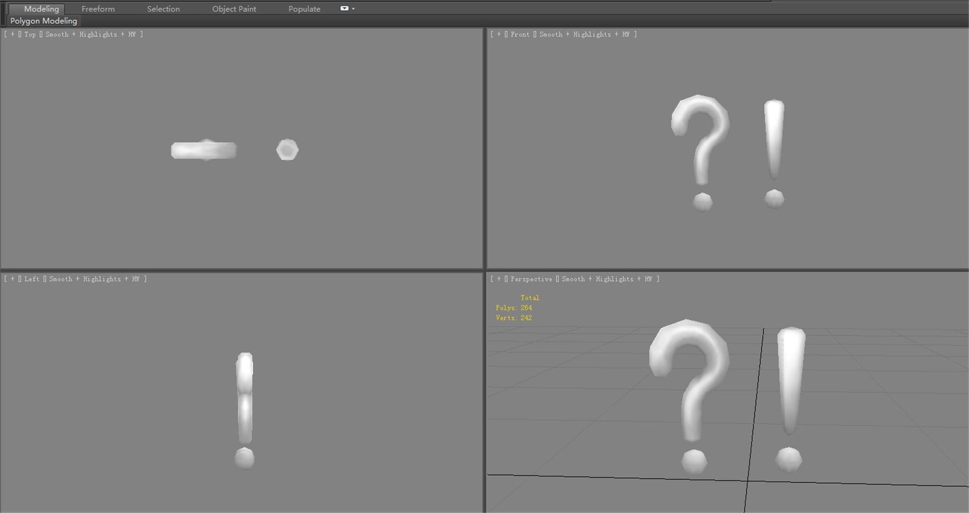 Question Mark And Exclamation Mark - Grey 3D Model - TurboSquid 2114090