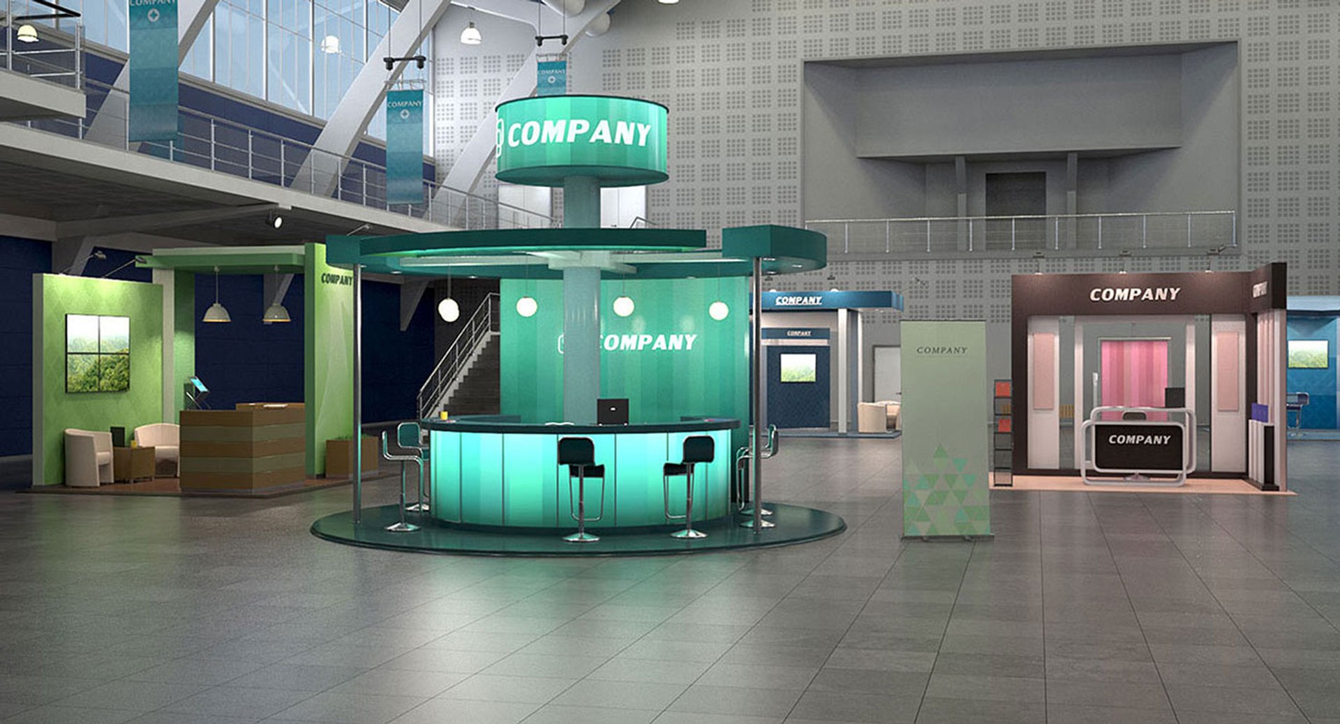 Exhibition Hall Model - TurboSquid 1190626