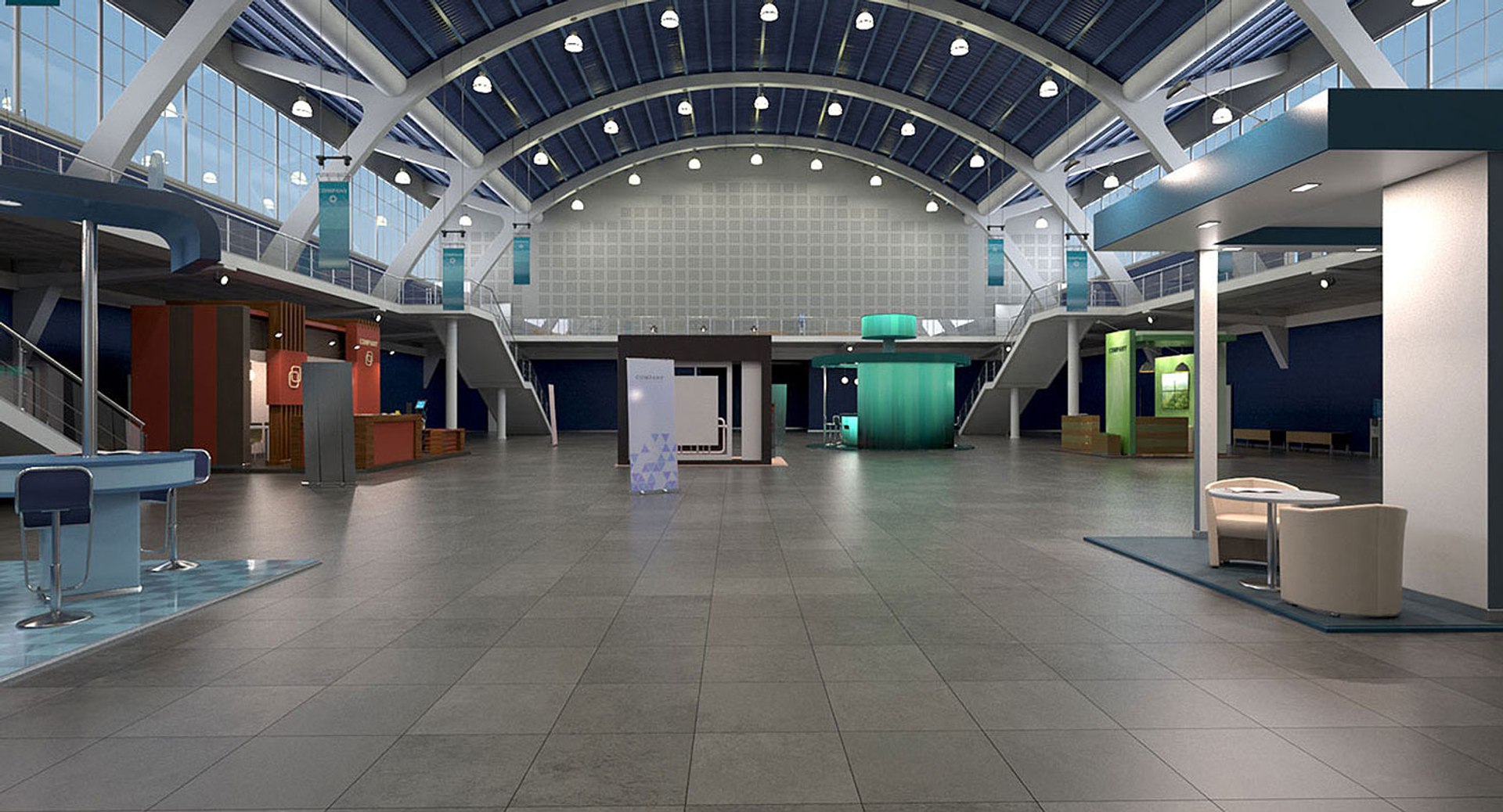 Exhibition hall model - TurboSquid 1190626