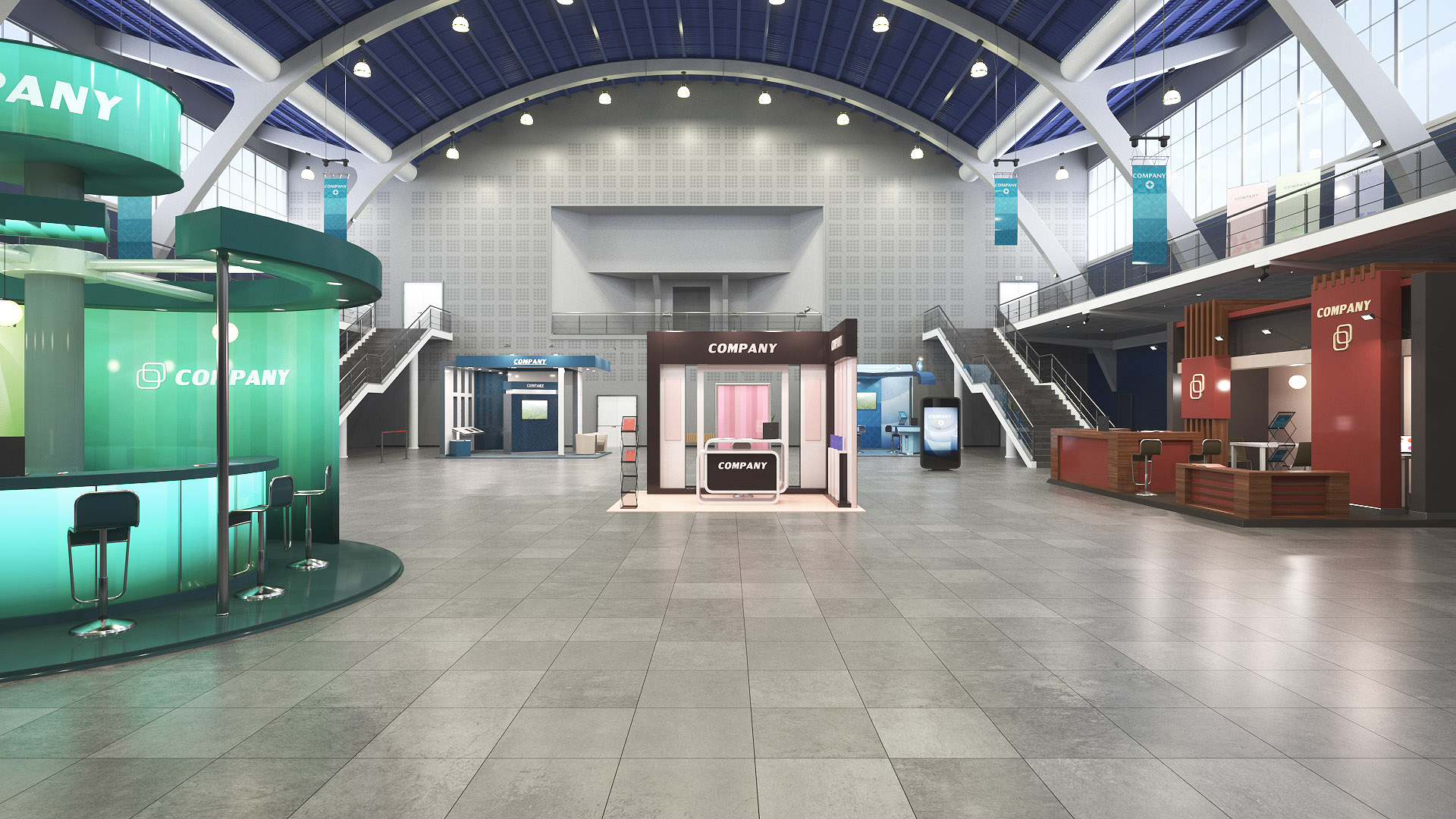 Exhibition Hall Model - TurboSquid 1190626