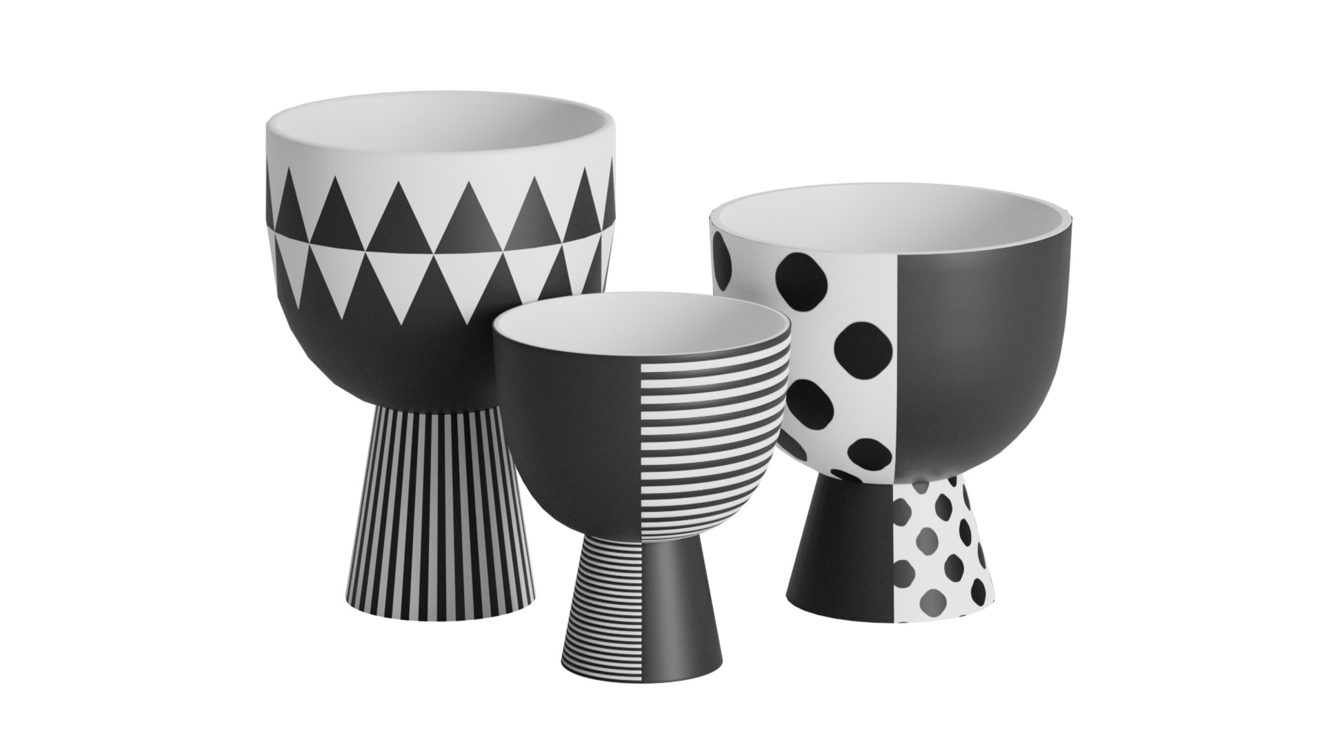 3D Pattern Bowl Trio Model - TurboSquid 2225298