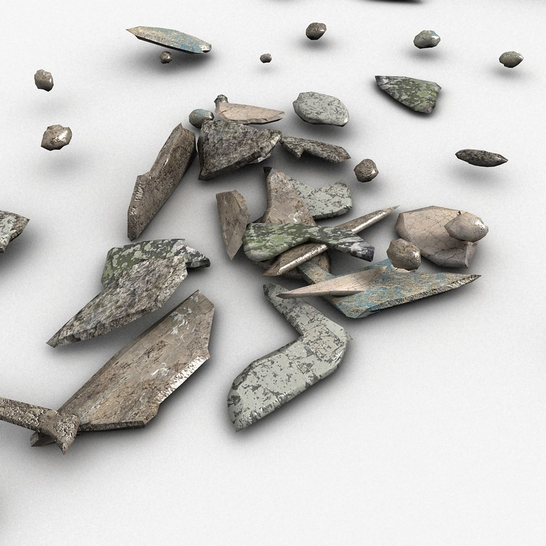 3d debris stone slim