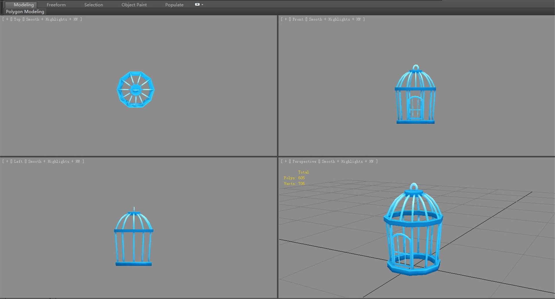 Cartoon Bird Cage Model - TurboSquid 2109483
