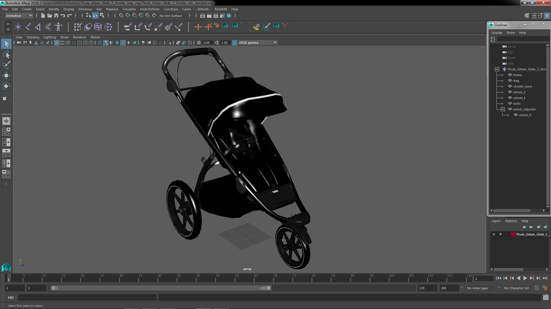 3D Thule Urban Glide 2 Stroller - TurboSquid 2160544