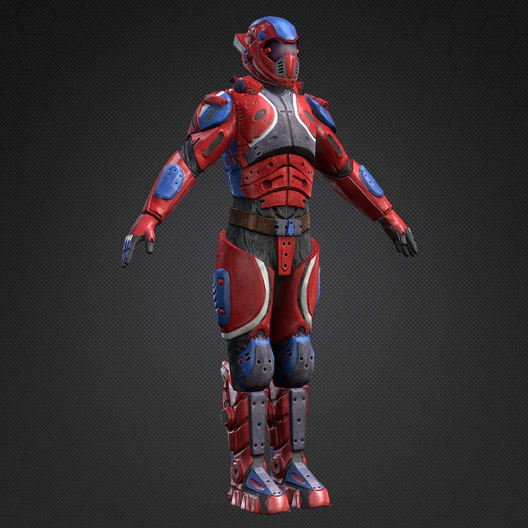 3d Model Sci-fi Armor Male Character
