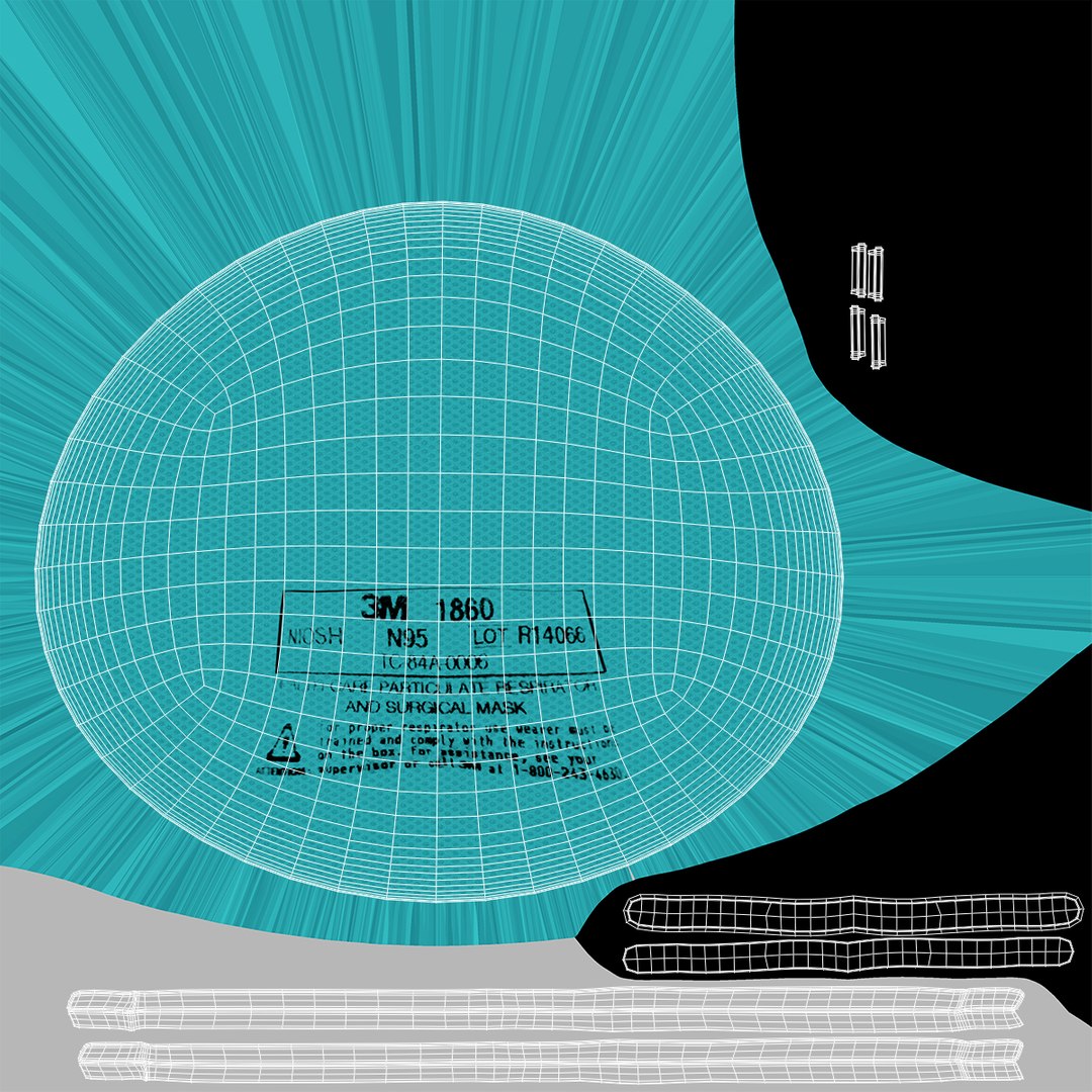 3D N95 Respirator Mask Model - TurboSquid 1525628