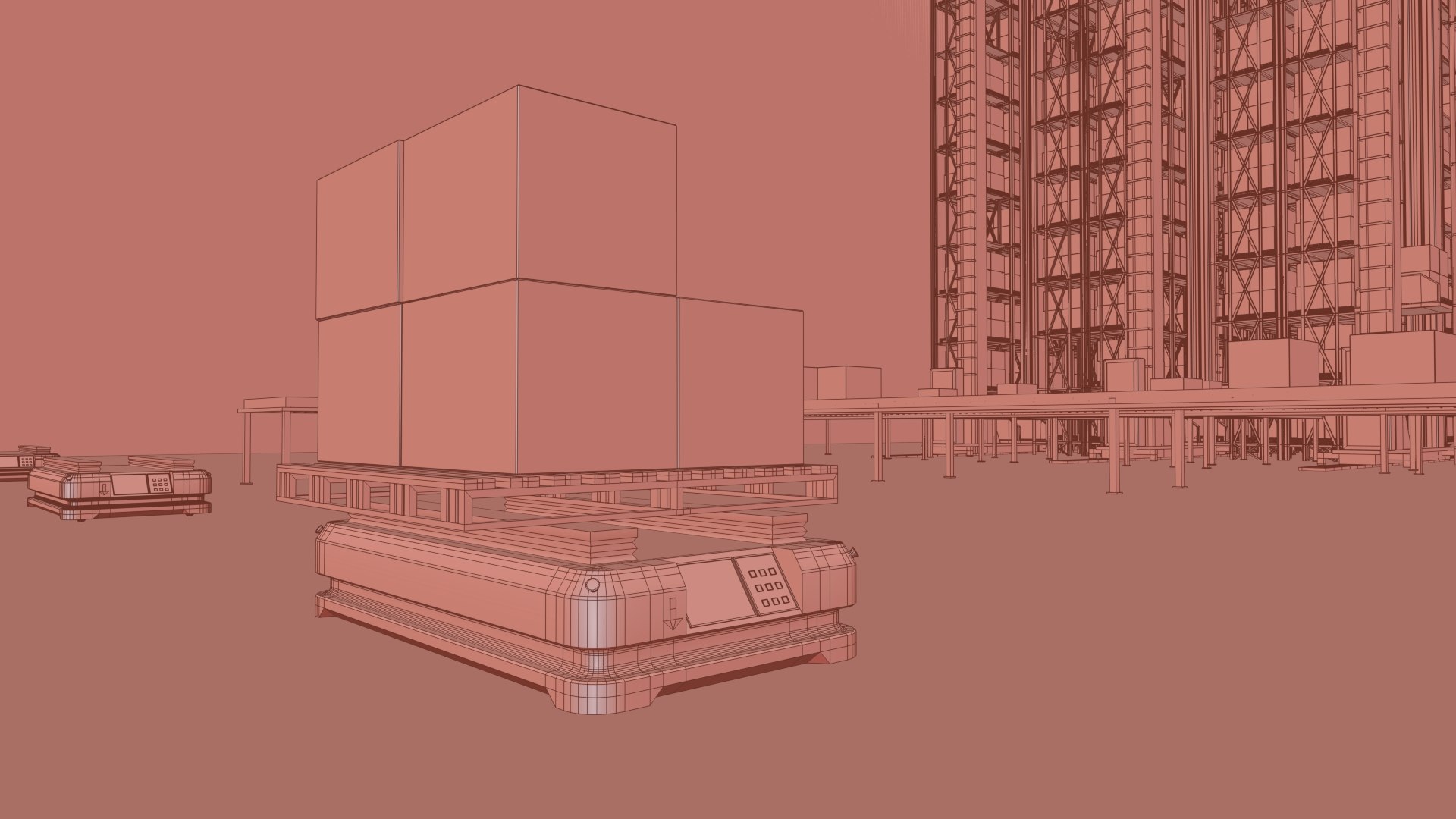 3D ASRS Warehouse - AGV - TurboSquid 2349146