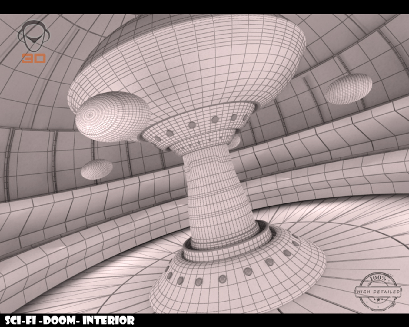 doom interior sci 3d model