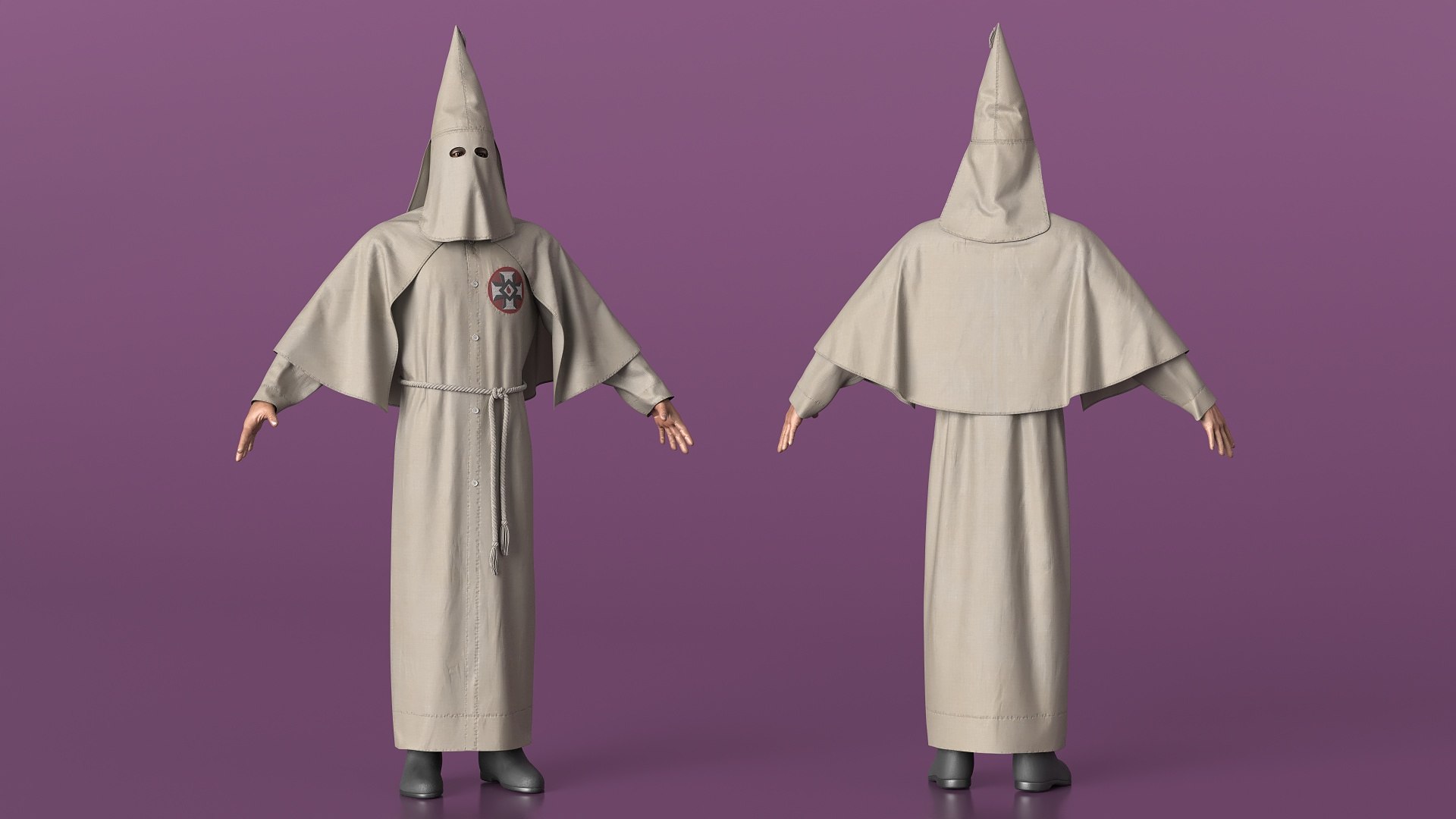 3D Character Ku Klux Klan In Old Mantle And Mask - TurboSquid 2347159