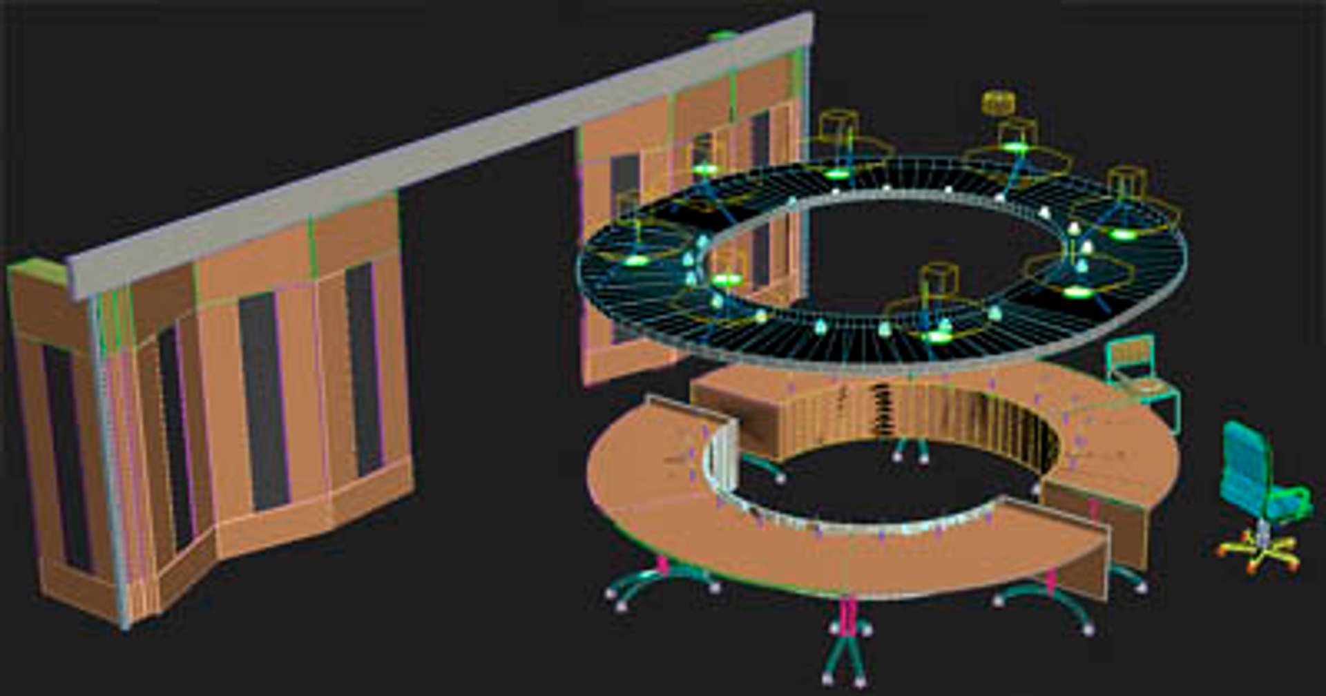 3d Board Room Scene Settings Model